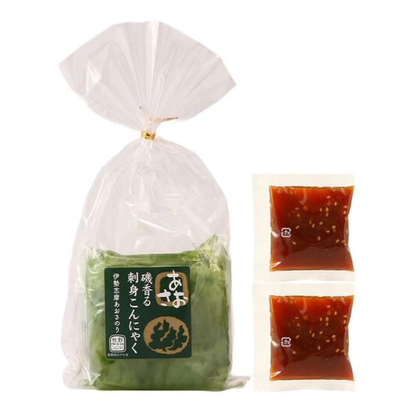 【商品説明】伊勢志摩あおさのりさしみこんにゃくは、少し丸みを帯びた四角いこんにゃくです。 伊勢志摩で収穫した新鮮なあおさのりを使用した、風味豊かな練りさしみこんにゃくです。 伊勢志摩の美しい海で育ったあおさのりは、ミネラルやビタミンが豊富に...
