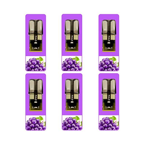 ◆商品名：HECCO 互換 YZ ヨーズ ポッドフレーバー リキッド カートリッジ 互換 フレーバー カートリッジ 電子たばこ pod チールタバコ ニコチンタール無し6個入りブドウリキッドポッドCompatible pods cartri...