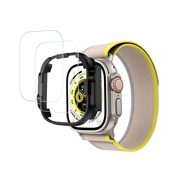 ◆商品名：NIMASO ガラスフィルム Apple Watch Ultra 3 (2025) / 2 (2023) / 1 (2022) 対応 強化ガラス 保護フィルム ガイド枠付き アップルウォッチ ウルトラ / ウルトラ2 / ウルトラ...