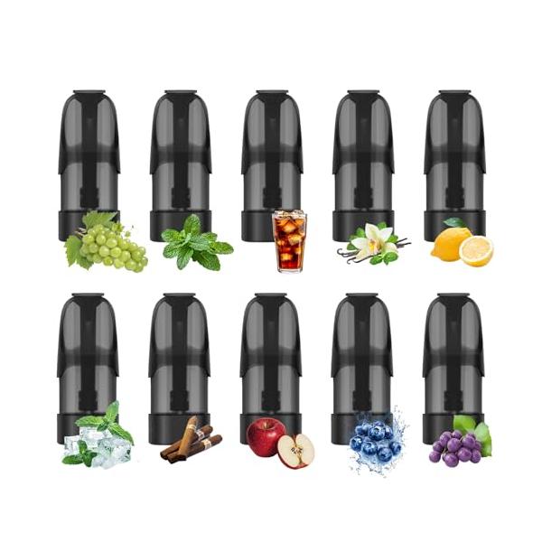 ◆商品名：Dr.Vape Model3互換用 (10個, ミックス) ドクターベイプモデル3に使用 モデル3対応 ベイプ互換カートリッジ ドクター ベイプ3互換 交換用リキッドポッド 電子タバコ (compatible vape pod f...