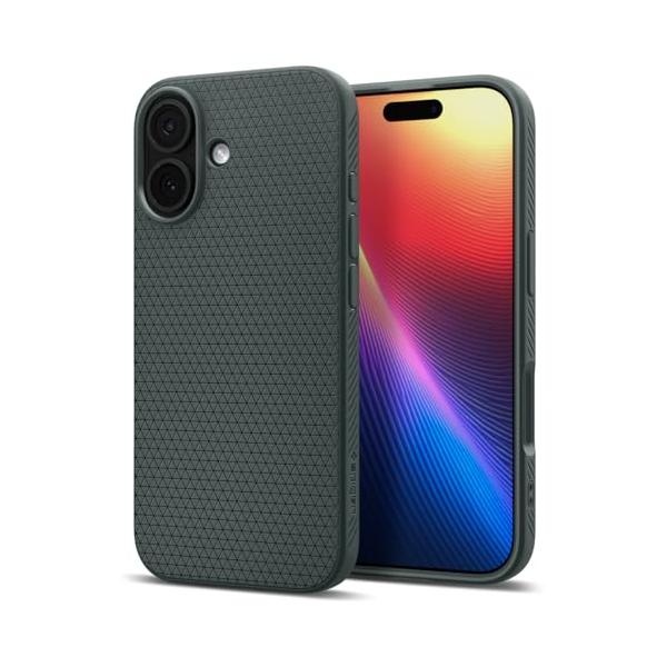 ◆商品名：Spigen iPhone 17 米軍MIL規格 ストラップホール マット TPU バンパー 耐衝撃 リキッド・エア (アビス・グリーン) ACS09979【?MIL規格取得】Phoneを落としても安心！1.2ｍの高さから26回落...