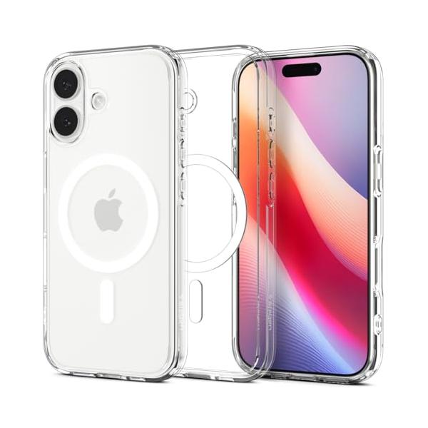 ◆商品名：Spigen iPhone 17 MagSafe対応 クリア 透明 ストラップホール 米軍MIL規格 ウルトラ・ハイブリッド・マグフィット (クリア・ホワイト) ACS10082【?MagSafe完璧対応】強化されたマグネットが内...