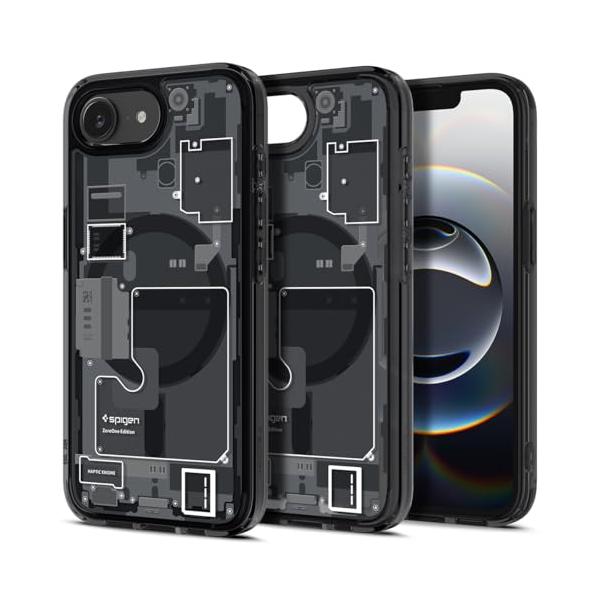 ◆商品名：Spigen iPhone 16e ケース MagSafeアクセサリー対応 マグネット搭載 半透明 ストラップホール 立体的プリント 米軍MIL規格 ウルトラ・ハイブリッド・マグフィット ACS09141 (ゼロ・ワン・ブラック)...