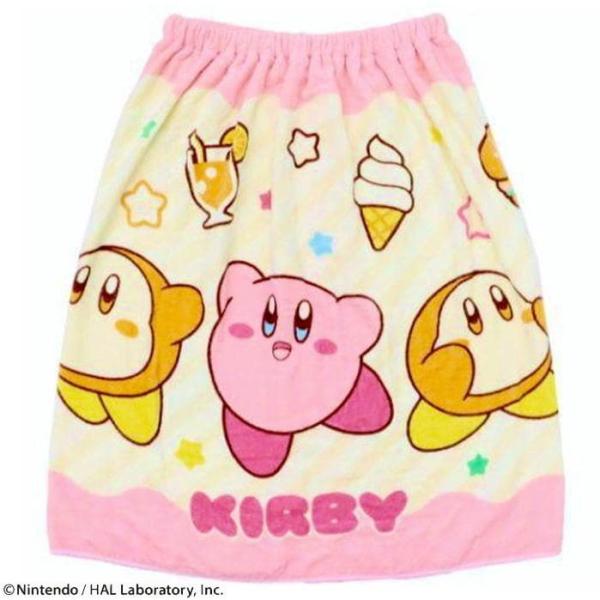 丸眞 マルシン 巻きタオル 60cm丈 星のカービィ くいしんぼうカービィとフレンズ ラップタオル 水泳小物 プール タオル 448108M