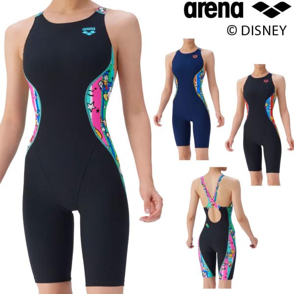 アリーナ ARENA 競泳水着 練習用水着 レディース トレーニングワンピーススパッツ オープンバック ハーフレッグ オールインワン ディズニー “ドナルド・ダック” “ヒューイ・デューイ・ルーイ” タフスーツ タフスキンEP 競泳練習水着...