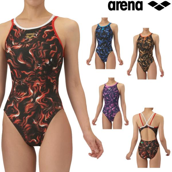 アリーナ ARENA 競泳水着 練習用水着 レディース トレーニングワンピース オープンバック ダブルストラップ タフスーツ タフスキンEP 競泳練習水着 arena INDOMITUS AS5FWMS1L
