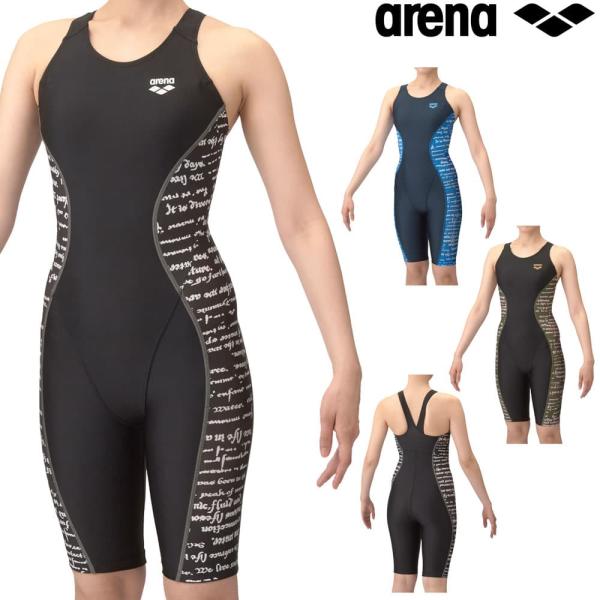 アリーナ ARENA フィットネス水着 レディース フィットネスワンピーススパッツ カバーバック ハーフレッグ ぴったりパッド オールインワン パッド付き AQUA EXA ダブルエステルWR 2025年春夏モデル AS5SWF15L