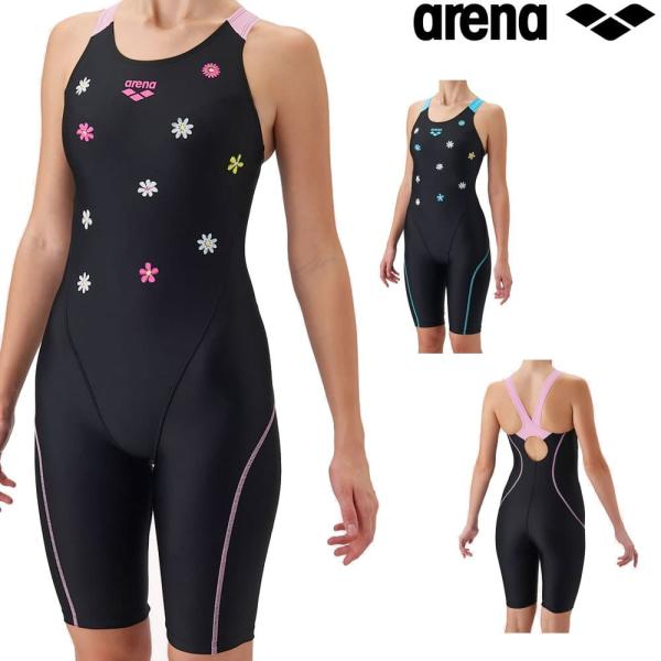 アリーナ ARENA フィットネス水着 レディース フィットネスワンピーススパッツ オープンバック ハーフレッグ ぴったりパッド パッド付き オールインワン AQUA EXA ダブルエステルWR Botanical Pause 2026年秋...