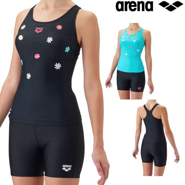 アリーナ ARENA フィットネス水着 レディース フィットネスセパレート Yバック ミドルレッグ 差し込みパッド パッド付き ダブルエステル Botanical Pause 2026年秋冬モデル AS6FWF56L