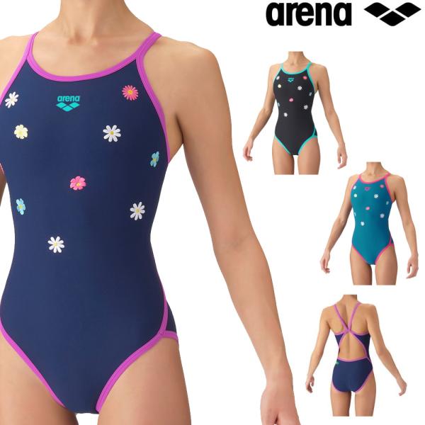 アリーナ ARENA 競泳水着 練習用水着 レディース トレーニングワンピース オープンバック タフスーツ タフスキンE Botanical Pause 競泳練習水着 2026年秋冬モデル AS6FWM27L