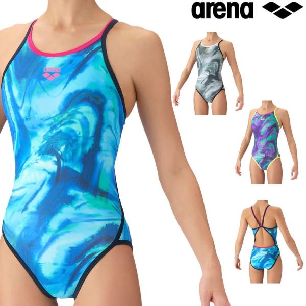 アリーナ ARENA 競泳水着 練習用水着 レディース トレーニングワンピース オープンバック タフスーツ タフスキンEP 競泳練習水着 2026年秋冬モデル AS6FWM35L