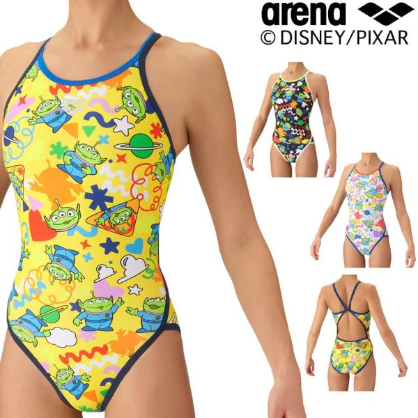 アリーナ ARENA 競泳水着 練習用水着 レディース トレーニングワンピース オープンバック タフスーツ タフスキンEP ディズニー 『トイストーリー』 競泳練習水着 2026年秋冬モデル AS6FWM53L