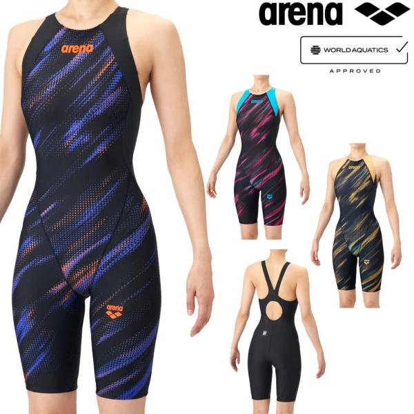 アリーナ ARENA 競泳水着 レディース WA承認モデル ECO AQUA RACING ECO AQUA STRIPE-D レーシングワンピーススパッツ オープンバック ハーフレッグ オールインワン 2026年春夏モデル AS6SRC7...