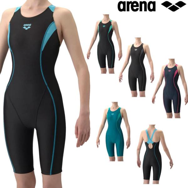 アリーナ ARENA フィットネス水着 レディース AQUA EXA ダブルエステルWR フィットネスワンピーススパッツ オープンバック ハーフレッグ ひっかけパッド パッド付き オールインワン 2026年春夏モデル AS6SWF00L