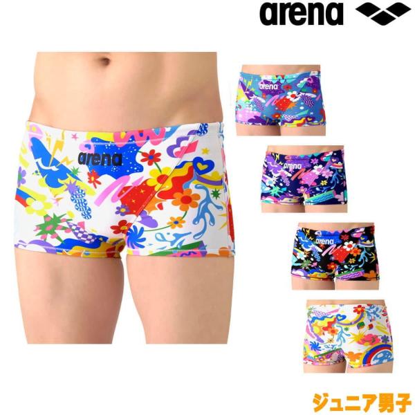 アリーナ ARENA 競泳水着 練習用水着 ジュニア男子 タフスーツ タフスキンEP トレーニングスパッツ ショートレッグ VIBRANT WEATHER 競泳練習水着 2026年春夏モデル AS6SWM24B