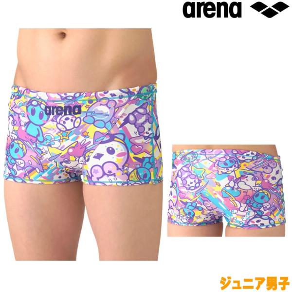 アリーナ ARENA 競泳水着 練習用水着 ジュニア男子 タフスーツ アリーナくん ラッコのラッキー タフスキンT2E トレーニングスパッツ ショートレッグ 競泳練習水着 2026年春夏モデル AS6SWM47B