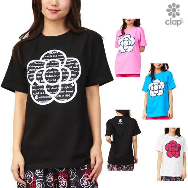 クラップ CLAP ローズクラップ Tシャツ レディース 半袖 スポーツアパレル トレーニング フィットネス 女性 CTS26028