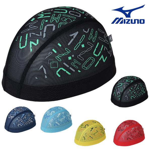 ミズノ MIZUNO 水泳 メッシュキャップ スイムキャップ 水泳小物 デジタル英字 2025年秋冬モデル N2JWC516