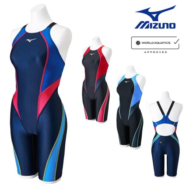 ミズノ MIZUNO 競泳水着 レディース WORLD AQUATICS承認 STREAM ACE ハーフスーツ レースオープンバック ストリームフィットA 2024年春夏モデル N2MGB220