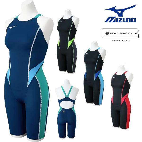 ミズノ MIZUNO 競泳水着 レディース WA承認モデル GX・SONIC STREAM ハーフスーツ レースオープンバック オールインワン 2025年秋冬モデル N2MGC725 fina マーク あり