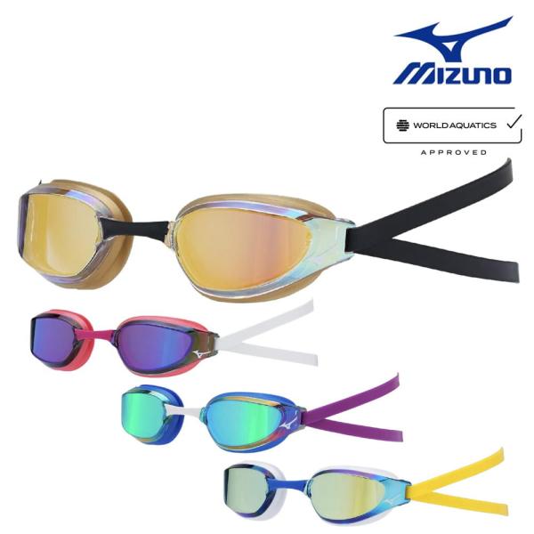 ミズノ MIZUNO 水泳 レーシングゴーグル 限定ゴーグル クッションカーブレンズ クッション一体型 ミラーレンズ WA承認モデル くもり止め 競泳 2026年春夏モデル N3JED031 fina承認