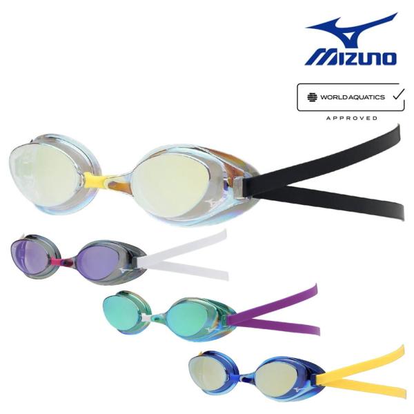 ミズノ MIZUNO 水泳 レーシングゴーグル 限定ゴーグル ノンクッションタイプ ミラーレンズ WA承認モデル くもり止め 競泳 2026年春夏モデル N3JED081 fina承認