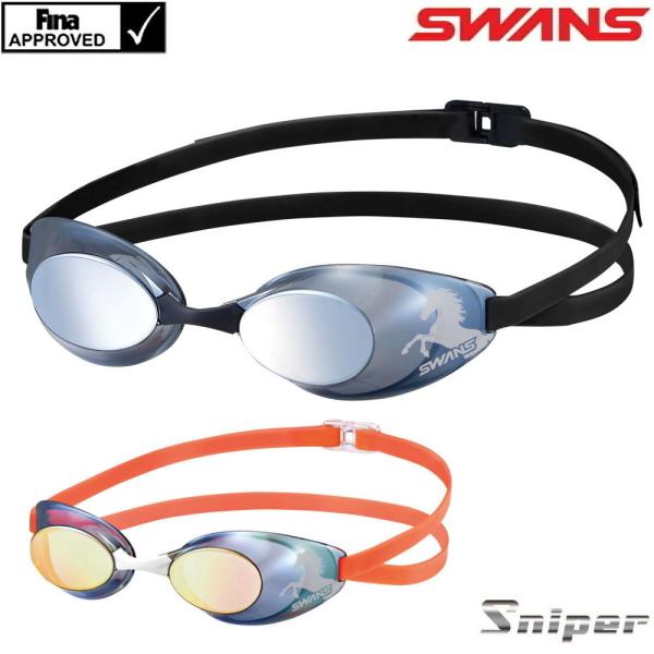 SWANS スワンズ レーシングゴーグル スナイパー ミラーレンズ ノンクッション WA承認 FINA承認 競泳 2026年春夏限定モデル 午年 馬年 SR-10MLT26S