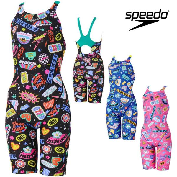 スピード SPEEDO 競泳水着 練習用水着 レディース カラフルアイコンズターンズミニオープンバックニースキン オールインワン ENDURANCE ECO 競泳練習水着 2026年秋冬モデル STW12654