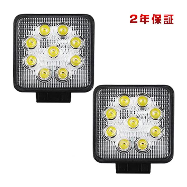 商品について●ワークライト 作業灯 27W 投光タイプ 広角60° 電圧：8Vから60V 寿命：約30000時間 IP67ハイレベル防塵・防水●プラスとマイナス、2本の配線を接続するだけの簡単配線。●自動車やダンプ、ホイールローダなどの重機...