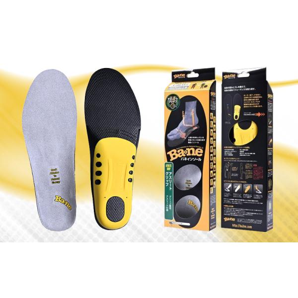 ・厚み（つま先部分）：約3.8mm・重量：約44g・カラー表面：淡グレー・ベース素材：EVA・カップ素材：TPUスウェード調の表面素材を使うことで、バネインソールの基本構造を持ちながらベーシックタイプをより滑りにくくし、グリップ性能を兼ね備...