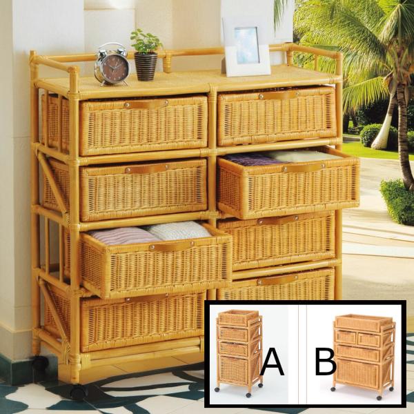アジアンテイスト 和風 日本風演出。超軽いので取り扱いが楽なシリーズです。Aタイプは、上のカゴを取り外すとリビングの飾り棚としても利用可能。通気性のある引出しは、タオルの収納にぴったり。サニタリーでは衣類やタオルなどの収納に活躍。サイズ幅4...