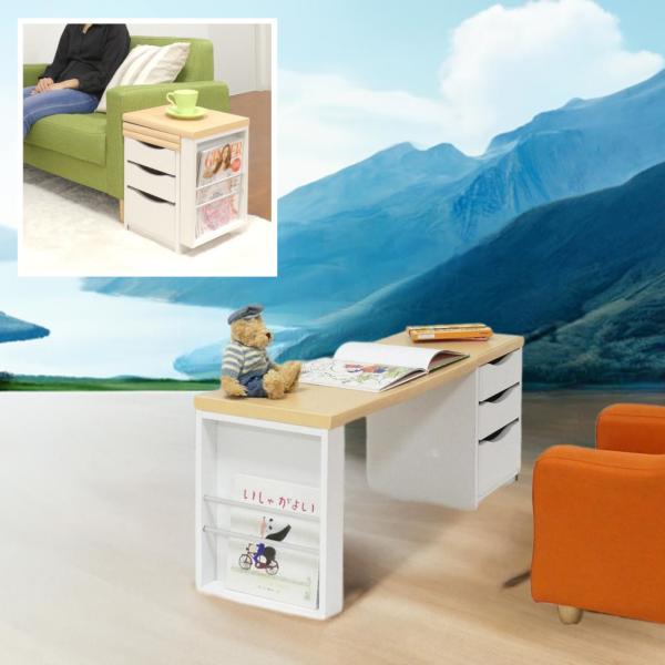 使いたいときにサッと広げるだけで使用でき、折りたたんで収納できます。引出は浅型2杯、深型1杯で両面から使える仕様。大人から子どもまでお使いいただけるシンプルデザイン。組立不要の完成品。サイズ幅90.5×奥行30.5×高さ38cm 折りたたみ...