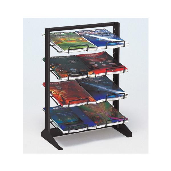 20050525 【本屋さんの】マガジンラック平置き【4段：スリム】：：：：マガジンスタンド パンフレットラック カタログスタンド 雑誌収納シンプルで安定感のあるデザインのマガジンラック。雑誌やカタログ・パンフレットの収納に。オフィスや店舗...