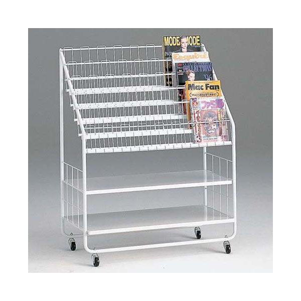 コンビニの雑誌ラック60幅送料込み：ここでは６０ｃｍ幅のものを販売します。画像は９０ｃｍ幅の商品です。コンビニや本屋さん、喫茶店、ファミレス、キオスクなどで使われている什器です業務用なので頑丈さが自慢です幅600奥行450高1160mm床か...