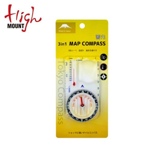マップコンパス3in1蓄光付方位表示のN・S・E・Wと目盛、指針が蓄光になっています。夜明け前や日の入り時の暗闇でも見やすくなっています。■サイズ：約100×55×11mm■重量：約34g■材質：アクリル樹脂■温度計表示：-20℃〜50℃■...