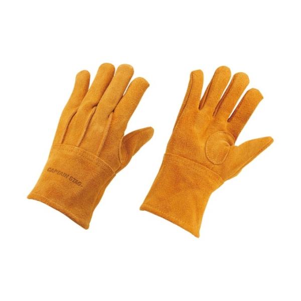 焚き火やダッチオーブン等、さまざまなアウトドアシーンに使える革製の手袋です。女性でも握りやすい柔らか仕上げ！内側に綿生地を使っているので肌触りが良好です。■カラー：イエロー■サイズ( 約 )：全長 260mm、中指の長さ 75mm、手の平ま...