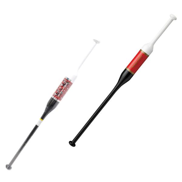 両端にグリップを作り、片一方は超軽量で、速いスイングの連動を筋肉に覚えさせる練習、もう一方は重量感があり、パワーアップ+ヘッドを利かす感覚を養うことを目的としたトレーニングバット。1本で複数パターンの練習が可能。■カラー：B/RD/W、RD...