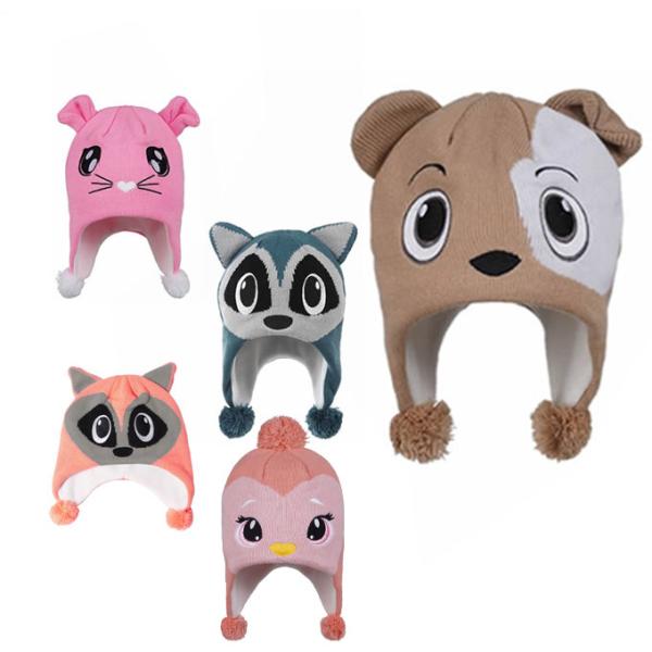インナーライニングにあたたかなフリースを使用し、かわいい動物キャラクターがデザインされたキッズ用のニットビーニー■カラー：040、530、625、440、621■素材：炭素繊維（ポリアクリロニトリル繊維）100％■原産国：中国検索ワード：帽...