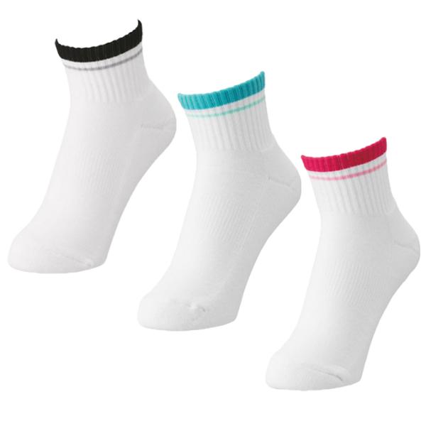 ■カラー：007(BK/ブラック)、048(WG/ウォーターグリーン)、122(BP/ブライトピンク)■サイズ：22-25cm■原産地：中国■素材：ポリエステル83%、綿14%、ポリウレタン2%、ナイロン1%■仕様：直角型、抗菌防臭、足底パ...