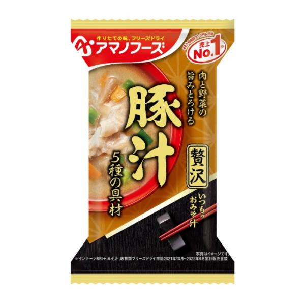 ■アレルギー物質特定原材料 8品目：《いつものおみそ汁贅沢　豚汁》：小麦・乳成分■栄養成分表示(1食分/12.5g)：エネルギー51kcal、たんぱく質3.0g、脂質1.8g、炭水化物5.8g、食塩相当量1.5g■栄養成分表示：(1食分/1...