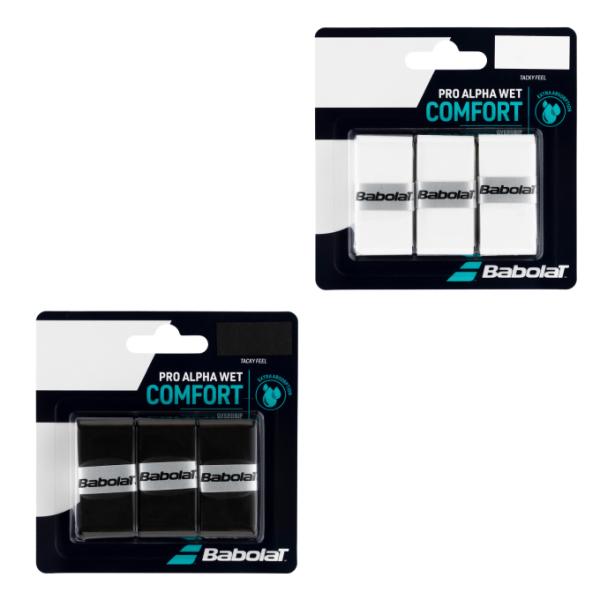 選手たちと共同開発したウェットタイプ。ほど良いグリップ力と吸汗性で、パフォーマンスを向上。■カラー：WH ( ホワイト )、BK ( ブラック )■スポーツ：テニス■吸収率：60%■厚み：0.6mm■粘着性：粘着性■長さ：123cm■重さ：...