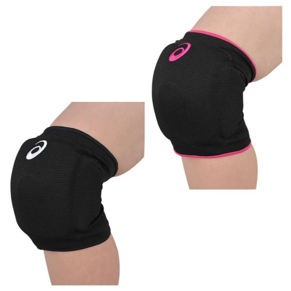 アシックスのバレーボール膝サポーター。ひざのパッドの面積を増やし、ひざと地面の衝突による負担を軽減するよう設計されたサポーター。■カラー：002BKPK ( ブラック×ブライトローズ )001BKWH ( ブラック×ホワイト )■サイズ：M...