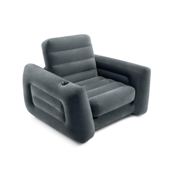 表面には、フロック加工という肌触りの良いベロア調の加工をしています。使用しない際は空気を抜きコンパクトに収納出来ます。座面を伸ばすことで簡易ベッドとしても使用できます。ドリンクホルダー付。室内用。■サイズ：約幅117×奥行244×高さ66c...