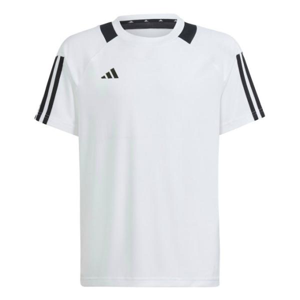 ■カラー：WH ( IS0333 ホワイト/ブラック )■サイズ：130、140、150、160■素材：リサイクルポリエステル100% ( インターロック )■特長：・レギュラーフィット・クルーネック・AEROREADY※商品画像はサンプル...