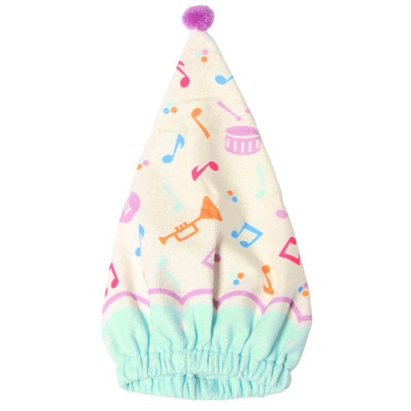 ぬれた髪をすっぽり包み水分をすばやく吸収!■カラー：楽しい楽器■サイズ：ゴム仕上り約20cmｘ約45cm※製品によって仕上りサイズに多少の誤差がありますのでご了承下さい■特徴：制菌加工/制菌加工繊維状の皮膚常在菌や有害細菌を特定して、それら...