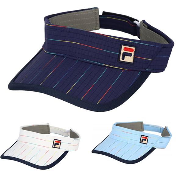 ウェアとコーディネートできるレインボーボーダーのサンバイザー。■カラー：01(WH)、20(FNV)、10(SAX)■サイズ：55cm-57cm■素材：レインボーボーダー(ナイロン87%、ポリエステル4%、PU9%)■原産国：中国検索ワード...