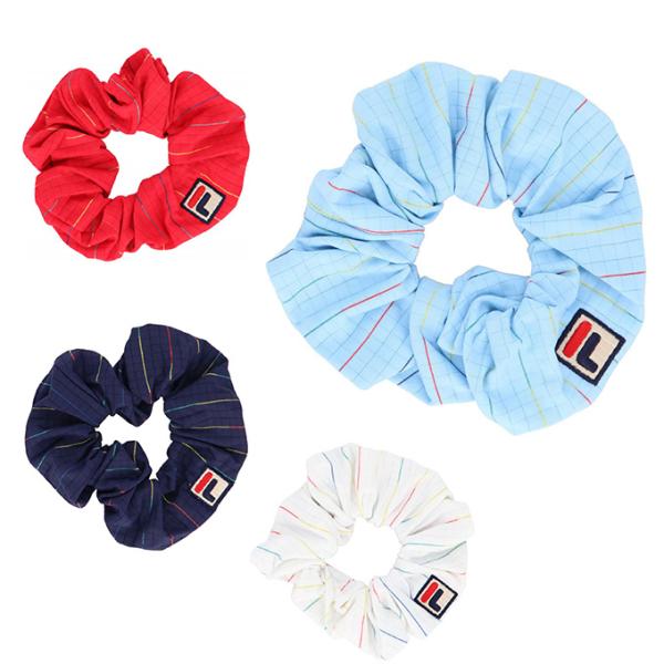 ウェアとコーディネートできるレインボーボーダーのシュシュ。■カラー：01(WH)、20(FNV)、11(RD)、10(SAX)■サイズ：55cm-57cm■素材：レインボーボーダー(ナイロン87%、ポリエステル4%、PU9%)■原産国：中国...