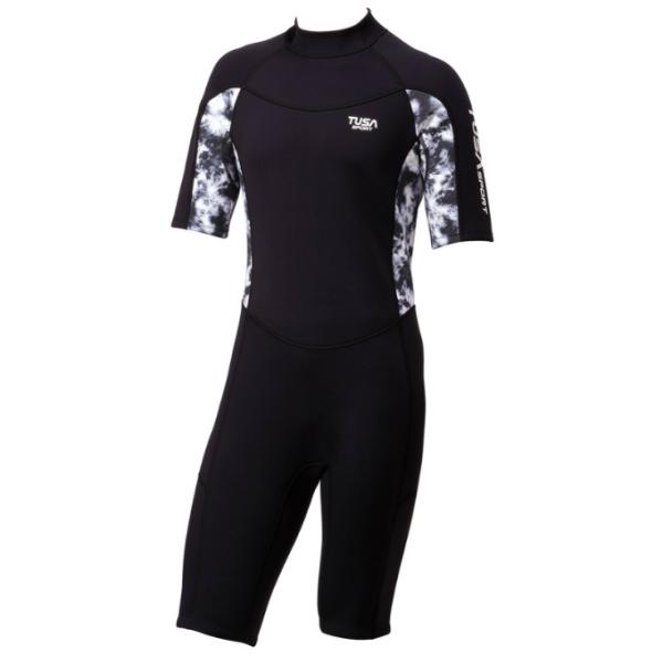 水着、ラッシュガードよりも保温効果が高く動きやすいウェットスーツスノーケリング中でも目立つように、背面にタイダイ柄を配置■カラー：BK（ブラック）■サイズ(cm)：M ( 身長/168-176、体重(kg)/62-72、胸囲/87-93、腹...