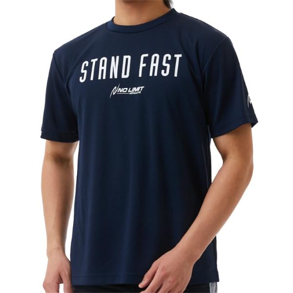 ”Stand fast”〜ふんばれ！というメッセージの吸汗速乾Tシャツ■カラー：NV■サイズ(cm)：S ( 身幅/47、着（身）丈/65、肩幅/44、袖丈/20 )M ( 身幅/50、着（身）丈/68、肩幅/46、袖丈/21 )L ( 身...