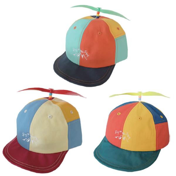 ■カラー：BLUE、TURQUOISE、YELLOW■サイズ：54cm■組成：ナイロン100%■原産国：中国■特徴：つば先端にワイヤー入り、プロペラ部分が回転します、サイズ調整可能検索ワード：cap ぼうし キッズ